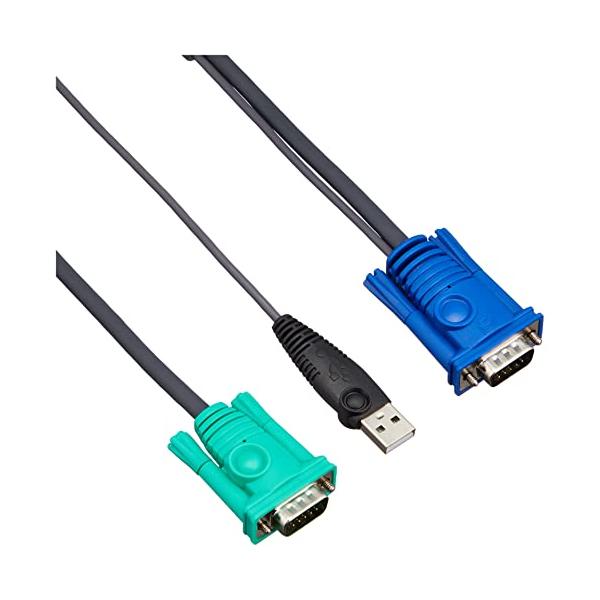 ・ブラック 1.8m SW-KLU180N・・Size:1.8m・サンワサプライ製パソコン自動切替器とパソコン本体を接続する専用ケーブルです。・ディスプレイ、USBキーボード、USBマウスケーブルが一体となっており接続・配線が容易に行えます。