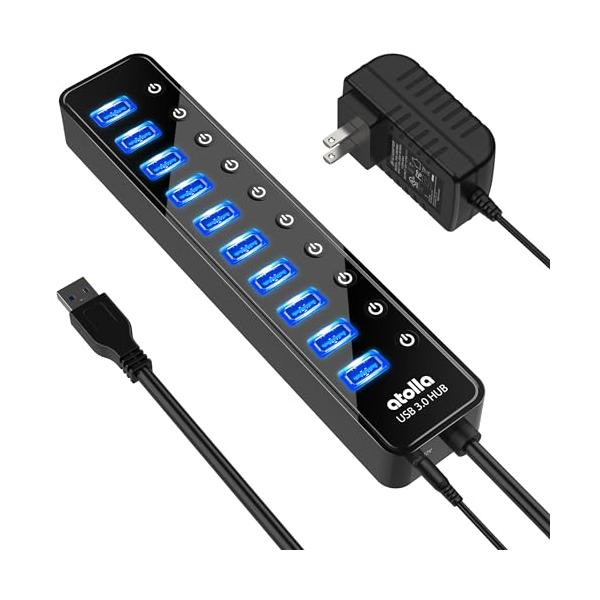 -/-/THX-120250KDJ・5Gbps高速データを転送するこのUSBハブ 電源付きには、10個USB3.2 Gen1ポートがあり、よく解像度の画像、ビデオ、その他のデータ送信などを最大5Gbpsの速度で数秒で転送可能です。・個別のス...