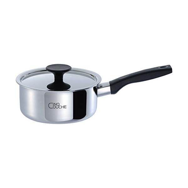 ウルシヤマ金属工業 片手鍋 ソースパン 18cm IH対応 全面5層構造 日本製 サンク・クーシュ CQC-18Sシルバー/16 cm/CINQ COUCHE-K18F・パッケージ個数:1・サイズ:約368×202×115m・本体重量:約1...