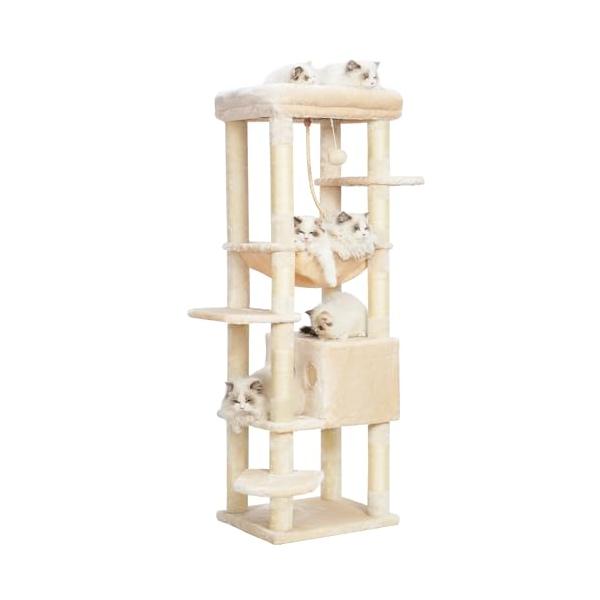 モダンベージュ/153cm/777HCT050M・Size:153cmColor:ベージュ・パッケージ個数:1・超薄型デザインベースサイズ：幅50cm×奥行40cm、スリムなデザイン、非常に省スペース、重さ15.9kg、大きな猫や複数の成猫...