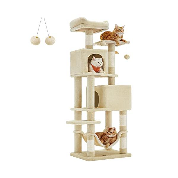 ベージュ/49x40x155CM/NPCT192M01・Color:ベージュ・猫の遊び場デザインも美しく、上り下りしやすいオールマイティーな充実設計です。ねこちゃんは上下運動が大好き。シニアねこちゃんやジャンプの苦手なねこちゃんでも安心。運...