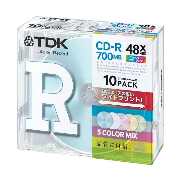CDメディア-/-/CD-R80CPMX10B・パッケージ個数:1・規格:CD-R・種類:PC用 / 48倍速・入数:10・盤面印刷:可 / 印刷面:ワイド