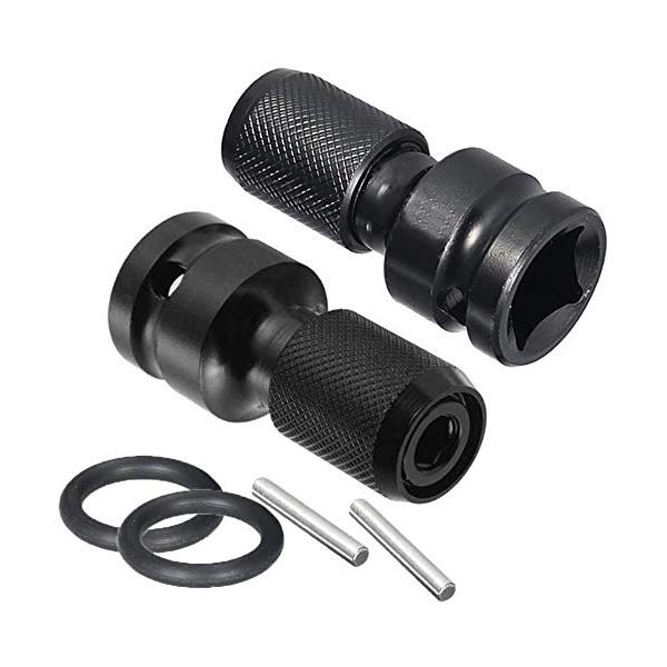 -/50mm*23mm*18mm/-・パッケージ個数:2・商品仕様2ピースソケットアダプター　6.35ｍｍ六角　12.7ｍｍ四角 寸法：50mm*23mm*18mm。ソケットレンチ 差込角:1/2(12.7mm)インパクトレンチ用 規格:6...