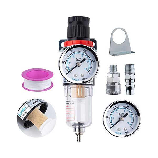 ・ AFR2000 ・・Size:AFR2000・【用途】エアーの水、オイル取り、圧力の調整をするためのエアーレギュレーターです。・【パラメータ】サイズ：21cm×5.4cm×5.3cm　最高使用圧力：1Mpa・【使用方法】エアーコンブレッ...