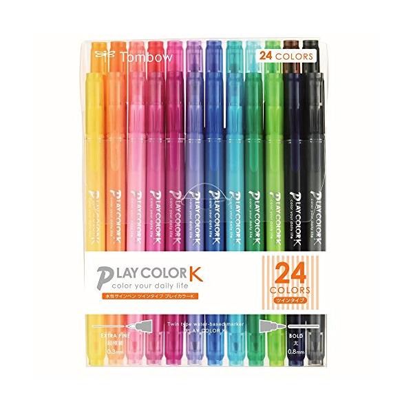 太字・24色セット  GCF-012・・Color:24色セット・【色】24色セット・【仕様】ツインタイプ／太字（0.8mm）・超極細（0.3mm）・【用途】一般筆記・デザイン・スケッチ用・アンダーライン用・【インク】水性染料インク・【単品...