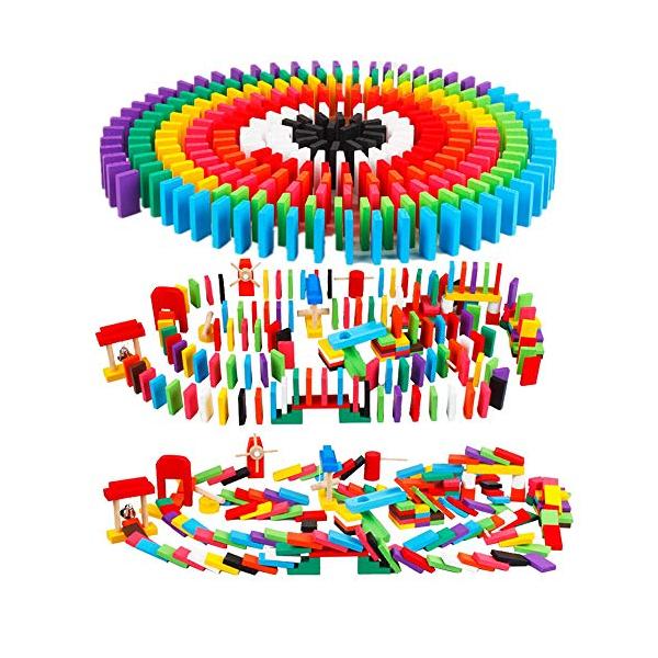 ・マルチカラー ワンサイズ ・サイズ：4.4cm・横2.1cm・厚さ0.7cm・素材：天然木；塗料：水性エコ塗料・たっぷり楽しめる大容量版：ドミノ倒し12色×20個（240個）；ドミノギミック24種類セット；収納袋×2；日本語説明書付き・い...