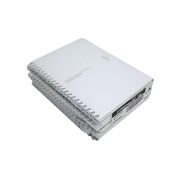 無地シロ/B6(5冊)/PTW03B6W-5T・Size:B6(5冊)Style:無地・パッケージ個数:1・15cm×18.3cm×5cm・素材:紙・PP・金属・入り数:80枚・重量:0.96Kg・綴じ:ダブルリング