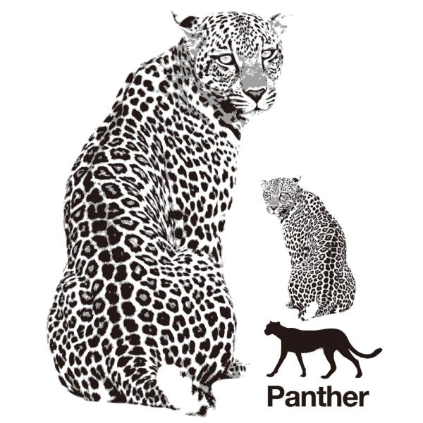 日本製・MU3のウォールステッカー“豹 ヒョウ パンサー”。かっこいい大人のインテリアに。■シートサイズ：W600×H900mm■カラー：全20色からお選びください■素材：MU3透明マットシート■タイプ：透明フチあり■メーカー：MU3ウォー...