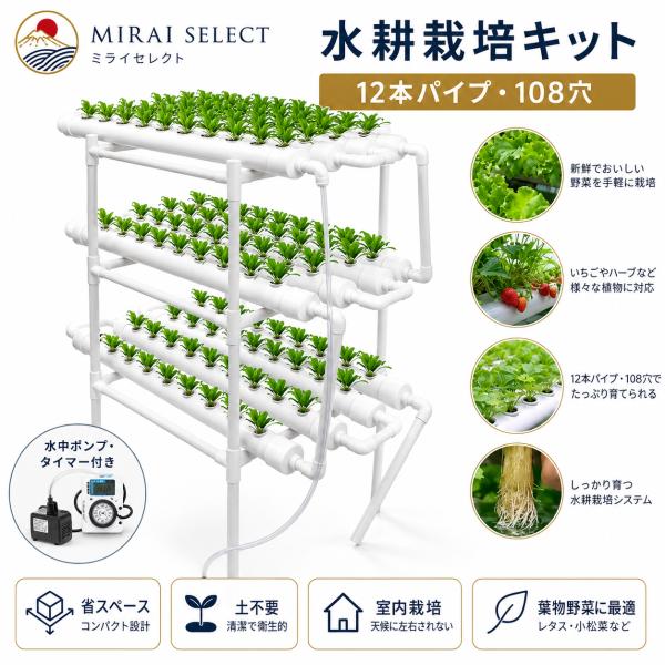 材質：この製品は、食品グレードのPVCパイプで作られています。壁の厚さ：2.0 mm、変形しにくく、耐腐食性、耐久性があり、美しいパイプの直径：63 mm、根が成長するのに十分なスペースを提供できます。自動循環システム：水槽用の専用水中ポン...