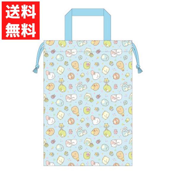 新入学　すみっコぐらし総柄シリーズ！お名前タグ付き♪2024入園入学総柄バッグシリーズシューズバッグにも使える縦型巾着です。内側に名前が書けるプリントネームが付いています。原産国：中国本体サイズ：【単位：mm】Ｗ250×H335※折りたたん...