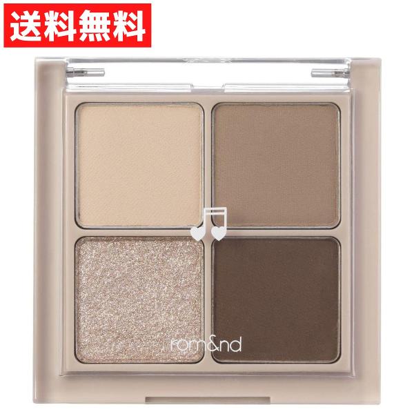 ロムアンド、人気のアイパレット！マット3色＋グリッター1色の組み合わせで、ほんのり陰影メイクからキラキラメイクまで。なめらかで塗り心地のよいテクスチャーが目元をふんわりとした雰囲気に。ナチュラルメイクから、しっかりメイクまで、グラデーション...