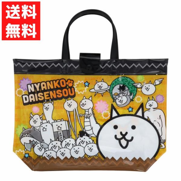 バケット型バッグ ＜にゃんこ大戦争＞夏の定番！2026年サマーバッグシリーズ夏にぴったり♪なサマーバッグ背景が透明で中が透ける仕様です。スナップボタンで留められます。塗れてもいい素材なので、プールバッグにおすすめ◎開口部が広く、濡れたものを...