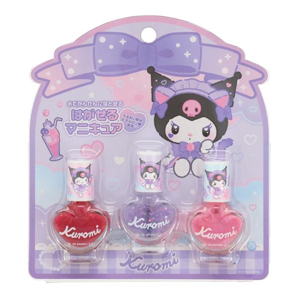 はがせるマニキュア3本セット ＜クロミ＞クロミ&amp;サンリオキャラクターズのキッズコスメが登場♪3本セットなので、その日の気分やお洋服に合わせてカラーを選ぼう！うるおい成分（ヒアルロン酸）配合原産国：中国【容器材質】ガラス［おとし方］除...