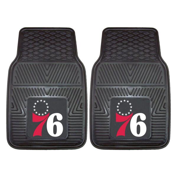 商品名: (Front) - FANMATS NBA Philadelphia 76ers Vinyl Heavy Duty Car Mat FANMATS 9374 Philadelphia 76ers 2-Piece Heavy Dut...