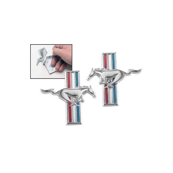 商品名: MustangフェンダーエンブレムRunning Horse stick-onペア1964 1 / 2 ? 1966 Scott Drake Chrome Official Ford Running Pony Fender Emb...