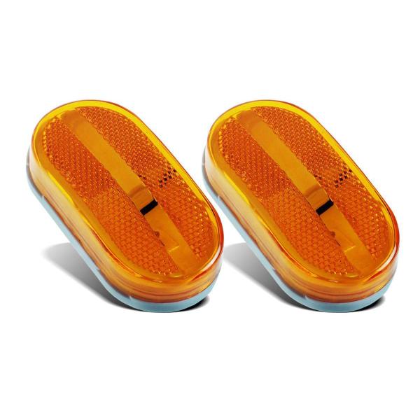 商品名: Partsam 2個 [DOT認証] アンバー 4インチ LED トレーラー RV キャンパー サイドマーカー クリアランスライトランプ 6ダイオード 反射レンズ付き サーフェスマウント 反射 2x4 長方形 トラックマーカーライ...