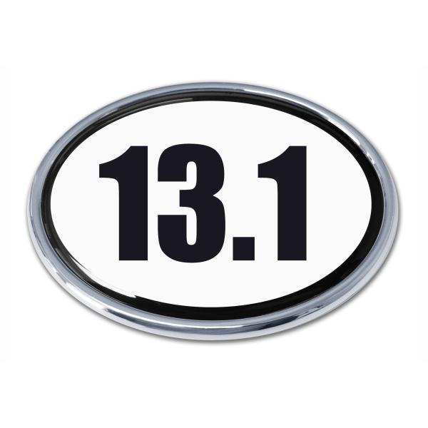 商品名:  Elektroplate 13.1 Half Marathon Oval Black and White All Metal Emblem for Cars, Trucks, and All Auto | Universal F...