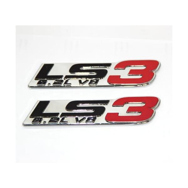 商品名:  2pack Chrome OEM LS3 Emblem 6.2L V8 Engine Emblems Badge Compatible with Zl1 1LE Corvette Cadillac Pair (Chrome Re...
