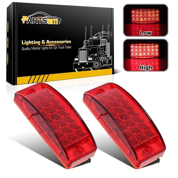 商品名:  Partsam 2Pcs Red 6" LED Rectangle Side Marker and Clearance Trailer Lights 21 Diodes with Reflectors Waterproof 12...