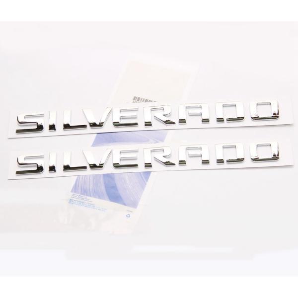 商品名: Yoaoo 〓 2 x OEMクロームSilveradoネームプレート合金レターエンブレムバッジ2011 ? 2015 Origianl Silveradoシボレー新しい Yoaoo 2Pack OEM Chrome Silver...