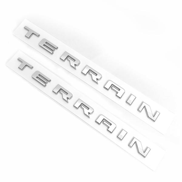 商品名:  2pack OEM Chrome Terrain Nameplate Emblem Badge 3D Letter Compatible with Terrain Shiny Glossyブランド: Yoaoo高さ: 5.08c...