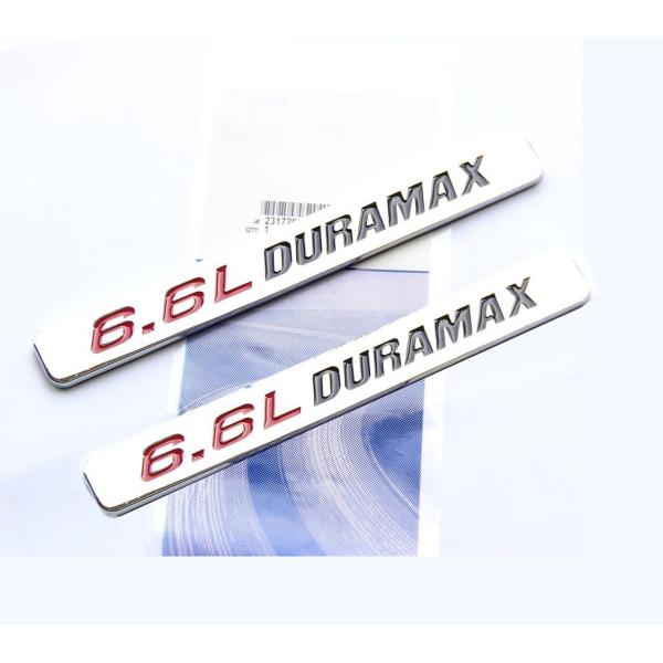 商品名:  Yoaoo 2Pack OEM Red 6.6L Duramax Hood Emblem Compatible with Badges Turbo Silverado 2500 Hd Chrome Blackブランド: Yoao...