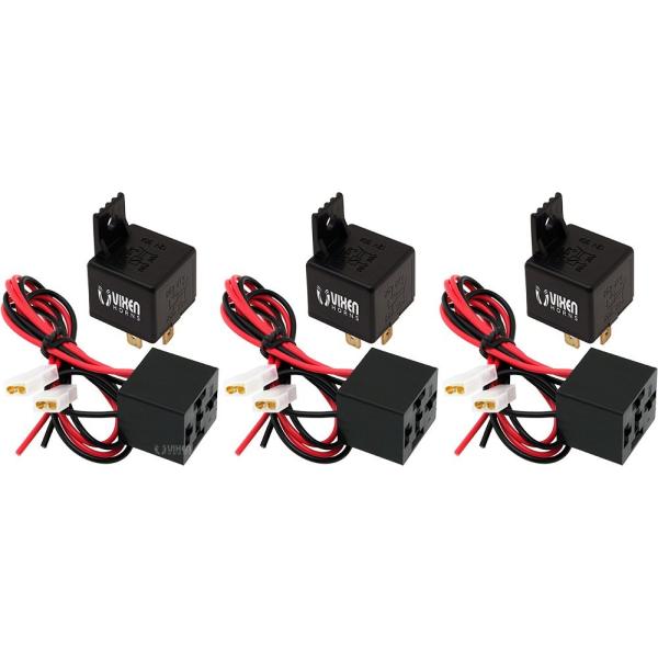 商品名:  Vixen Horns 4-PIN Horn Relay 30A/12V with 4-PIN Pre-Wired Quick Connect Relay Plug/Socket - Bundle of Three relays...