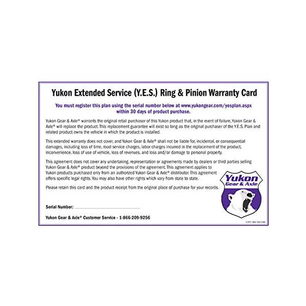 商品名: リング&amp;ピニオン用ユーコン拡張サービスプラン Yukon Gear &amp; Axle Extended Service plan for ring &amp; pinionブランド: Yukon Gear &amp; ...