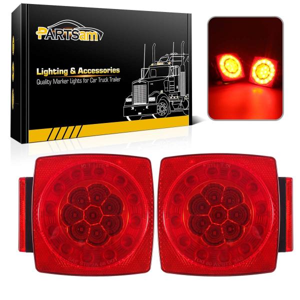 商品名:  Partsam 12V LED Trailer Light Kit, Halo Glow Submersible Square Tail Lights Kit Left Right Turn Stop Signal for Un...