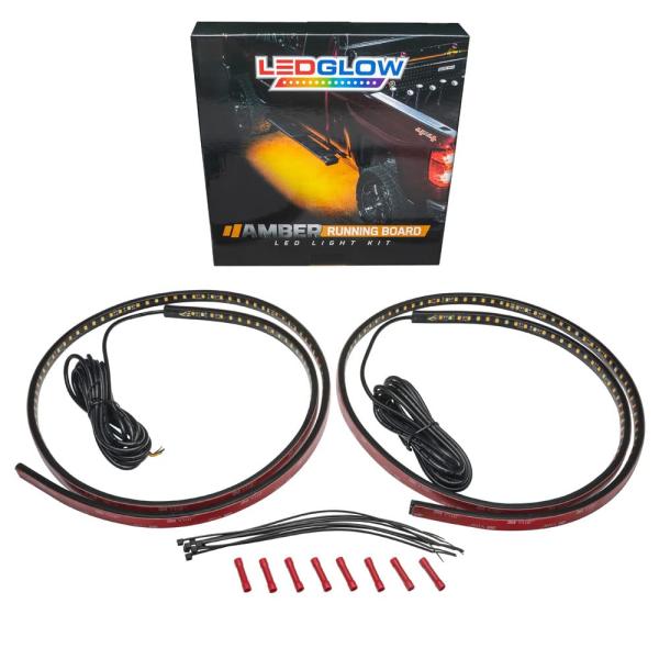 商品名:  LEDGlow 70" Truck LED Running Board Light Amber Side Marker Kit with White Courtesy Lights for Extended &amp; Crew...