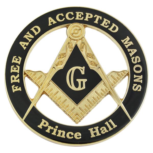 商品名: Prince Hall Free &amp; Accepted Masons フリーメイソンオートエンブレム - [ブラック&amp;ゴールド][直径3インチ] Prince Hall Free &amp; Accepted Ma...