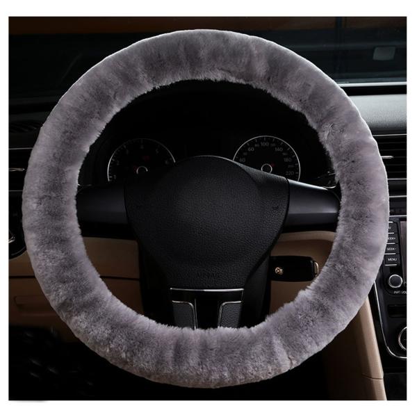 商品名: clobeauユニバーサルプレミアムソフトカシミア車ハンドルカバー伸縮性Plush冬暖かいノンスリッププロテクターガードトランクカーアクセサリー グレイ C-A-49 Fakeface Clobeau Premium Soft C...