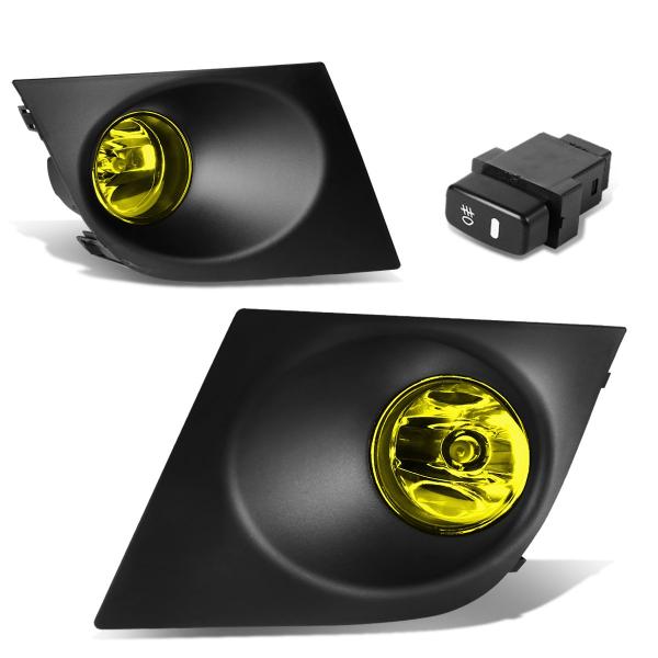 商品名:  Auto Dynasty Compatible with Versa Pair of Bumper Driving Fog Lights + Bezel + Wiring Kit + Switch (Amber Lens)ブラン...