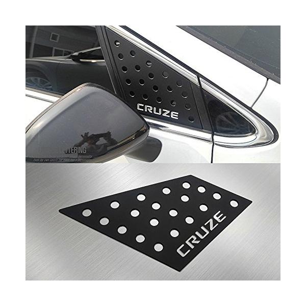 商品名: LIGHTKOREA シルバーレタリング ピラーウィンドウ スポーツプレートパネルアクセサリー LH RH GMシボレークルーズ2016 2017 2018用 Stripe ブラック LIGHTKOREA_Plate_Cruze_...