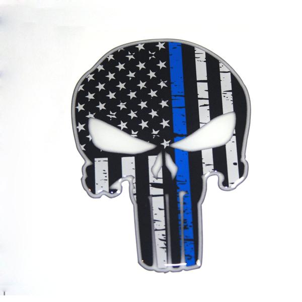 商品名: パニッシャーシンブルーラインUSA警察ドーム型デカールエンブレムカーステッカー3d 3 " x 4 " Punisher Thin Blue LINE USA Police Domed Decal Emblem CAR Stick...