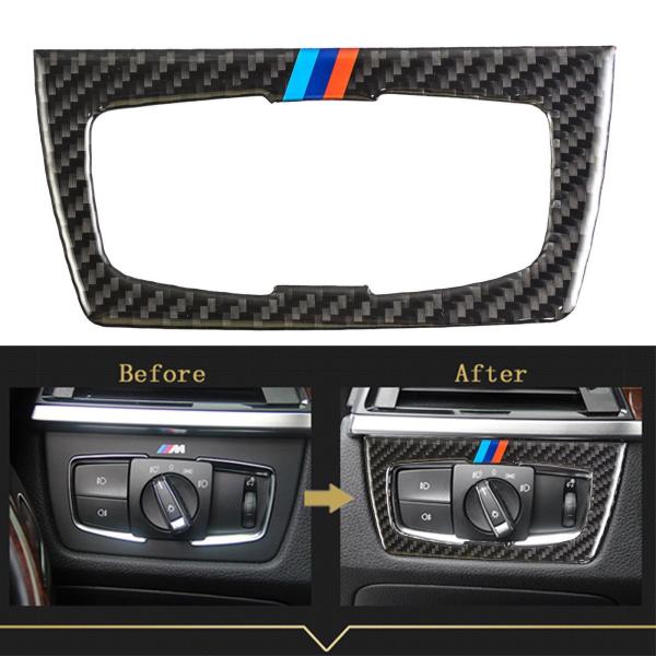商品名:  Xotic Tech Headlight Switch Button Frame Cover Trim, M Colored Carbon Fiber, Compatible with BMW 3 Series F30 F31 ...