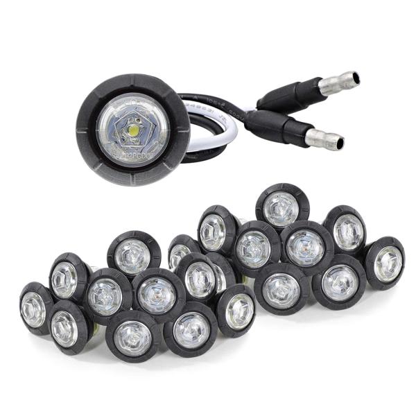 商品名: Meerkatt (ミーアーカット) 3/4インチ ラウンドサイドマーカーライト LEDクリアレンズ 2ピンプラグ付き 20個パック XT-DC-10CLY-10CLR Meerkatt (Pack of 20) 2nd Gene...