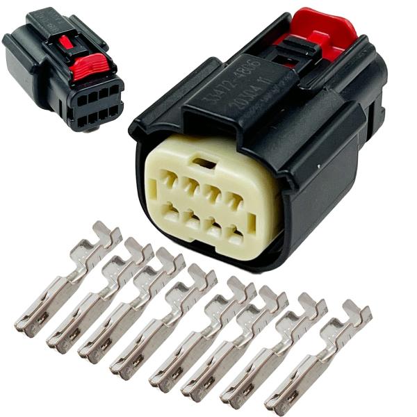 商品名:  Molex Black Female 8 Pin Wire Connector Harley Waterproof, Sealed Kit, MX150〓ブランド: Molex高さ: 12.446cm横幅: 8.636cm奥行:...