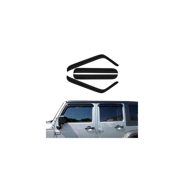 商品名:  Gldifa Smoke Window Visors Compatible with 2007-2018 Jeep Wrangler JK 4-Door Sun/Rain Guards Wind Deflectors 94249...