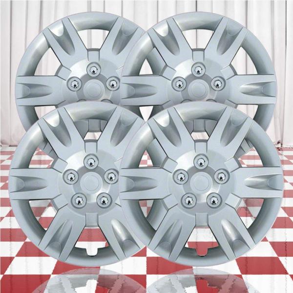 商品名:  Brighter Design Set of 4 16" Push-on Silver Hubcaps for Nissan Altima 2005-2006ブランド: Brighter Design商品番号: 色: Silve...
