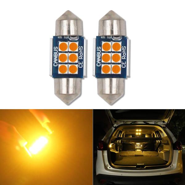 商品名: HSUN 31mm フェストゥーン LED電球 12V-14V DE3175 3175 6428 6430 DE3021 DE3022 DE3023 Canbus エラーフリー 6LED SMD3030チップ付き 車内のドーム型読...