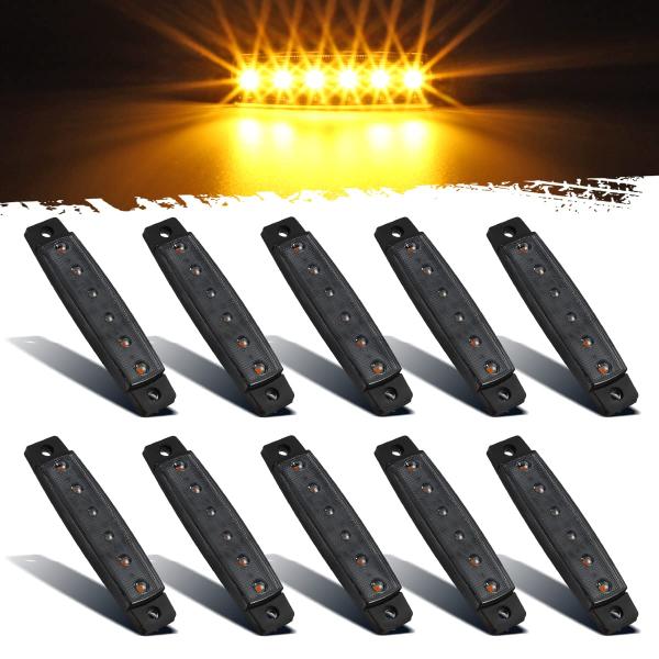 商品名:  Partsam 10Pcs 3.8" Thin Amber 6LED Side Marker Clearance Lights Indicators For 12V Trailer Lorry Van Trucks Pickup...
