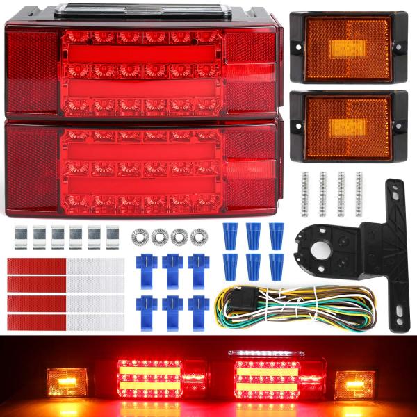 商品名: 2019 New Submersible LED Trailer Light Kit, Super Bright Brake Stop Turn Tail License Lights for Camper Truck RV Bo...
