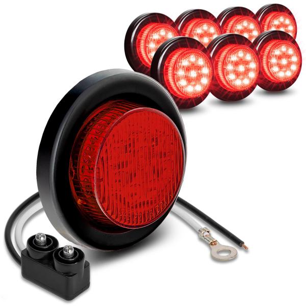 商品名: 2インチのラウンド10LEDサイドマーカーライト(親)。 8 Pack レッド SIL2010-RD-X8 TRUE MODS 8pc 2" 12V Red Round LED Clearance Side Marker Ligh...