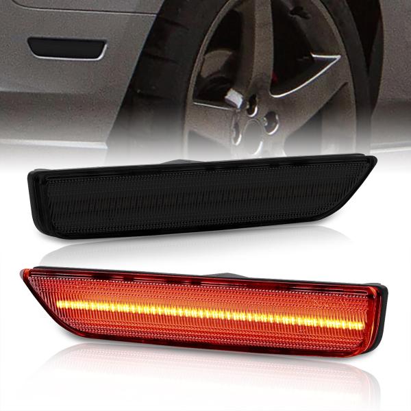商品名:  AJP Distributors Front Amber/Rear Red LED Side Marker Lights Reflector Bumper Fender Signal Lamps Assembly Pair Se...
