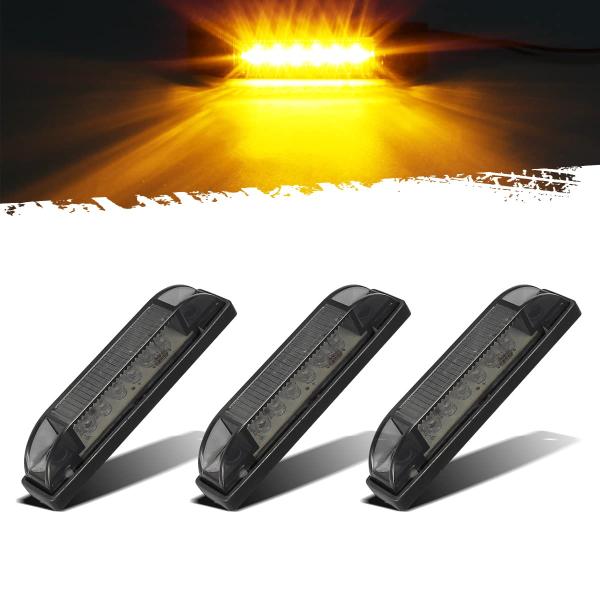 商品名: Partsam 3個 4インチ アンバー 9 LED サイドマーカー クリアランスライト スモークレンズ センターグリル ランニングライトインジケーター トラックカーピックアップ用 Silverado Tacoma 4Runner...