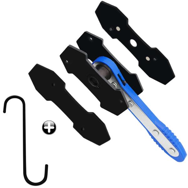 商品名: IRmm カーブレーキ キャリパー プレス ラチェット キャリパー ピストン ツール ブレーキ スプレッダー ピストン キャリパー レンチ スプレッダー ツール スチールプレート2個と手袋1組 (ブルー) IRmm Car Bra...