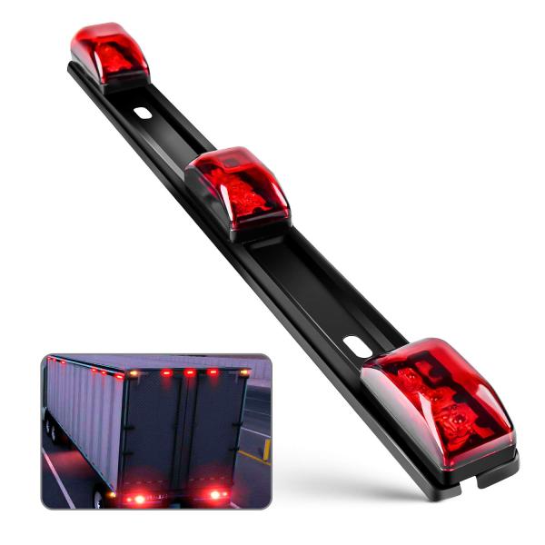 商品名: Nilight TL-11 1PC レッド 9 LED ID バー マーカー テール ブラック ステンレススチール ブラケット トラック トレーラー ボート 識別ライト Nilight TL-11 1PC Red 9 LED ID...