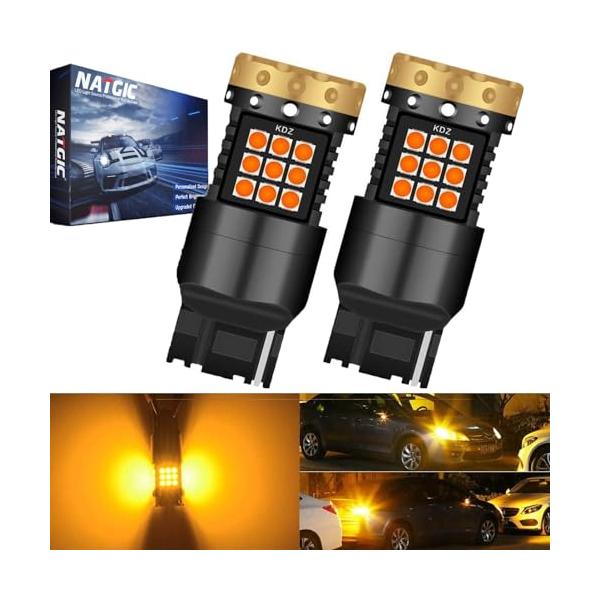 商品名:  NATGIC 7440 WY21W T20 W21W LED Turn Signal Light Bulbs 3700LM 3030 45SMD 7440NA 992 Canbus Error Free Anti Hyper F...