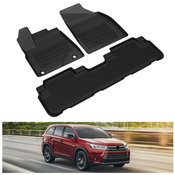 商品名: KIWI MASTER フロアマット 2016-2017 ハイランダー&amp;ハイランダーハイブリッド用 KIWI MASTER Floor Mats for 2014-2019 Toyota Highlander OEM Re...
